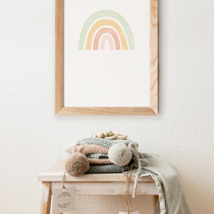 Rainbow Boho Print, Pastel Rainbow, Pastel Abstract Art, Abstract ...