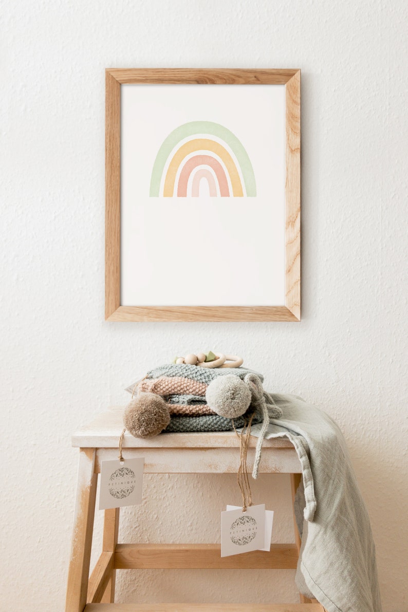 Rainbow Boho Print Pastel Rainbow Pastel Abstract Art - Etsy