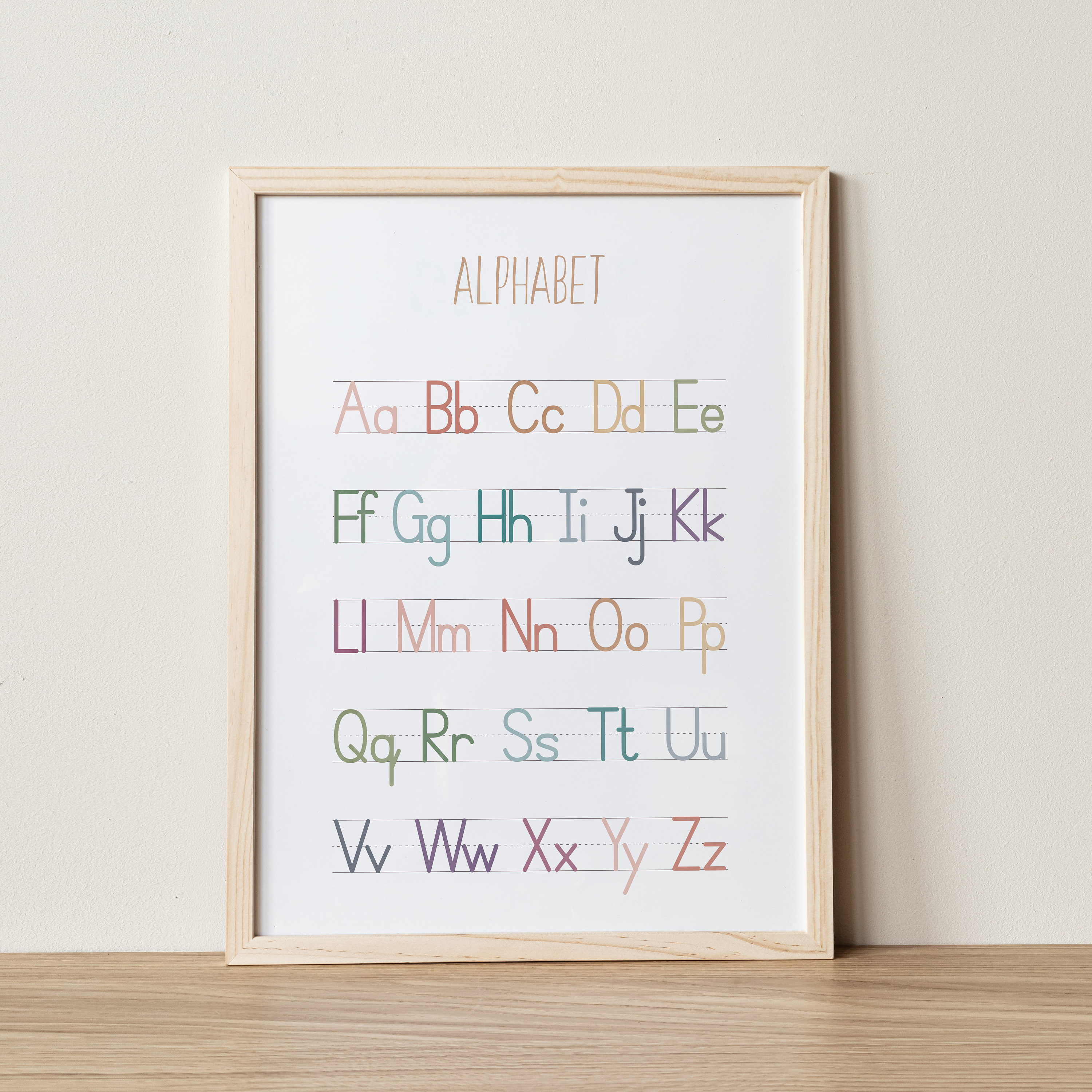 Rainbow Alphabet Handwriting Chart: Montessori ABC Print (digital ...