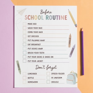 Editable Before & After School Checklist: Daily Routine Chart (digital ...
