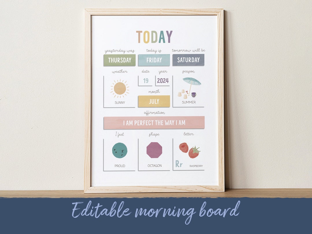 Editable Morning Board Cards & Chart, Circle Time Board, Child Daily ...