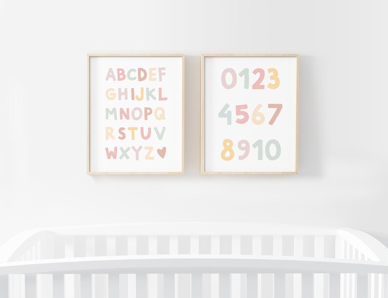 Abc Poster Alphabet Poster Playroom Wall Art Pastel - Etsy