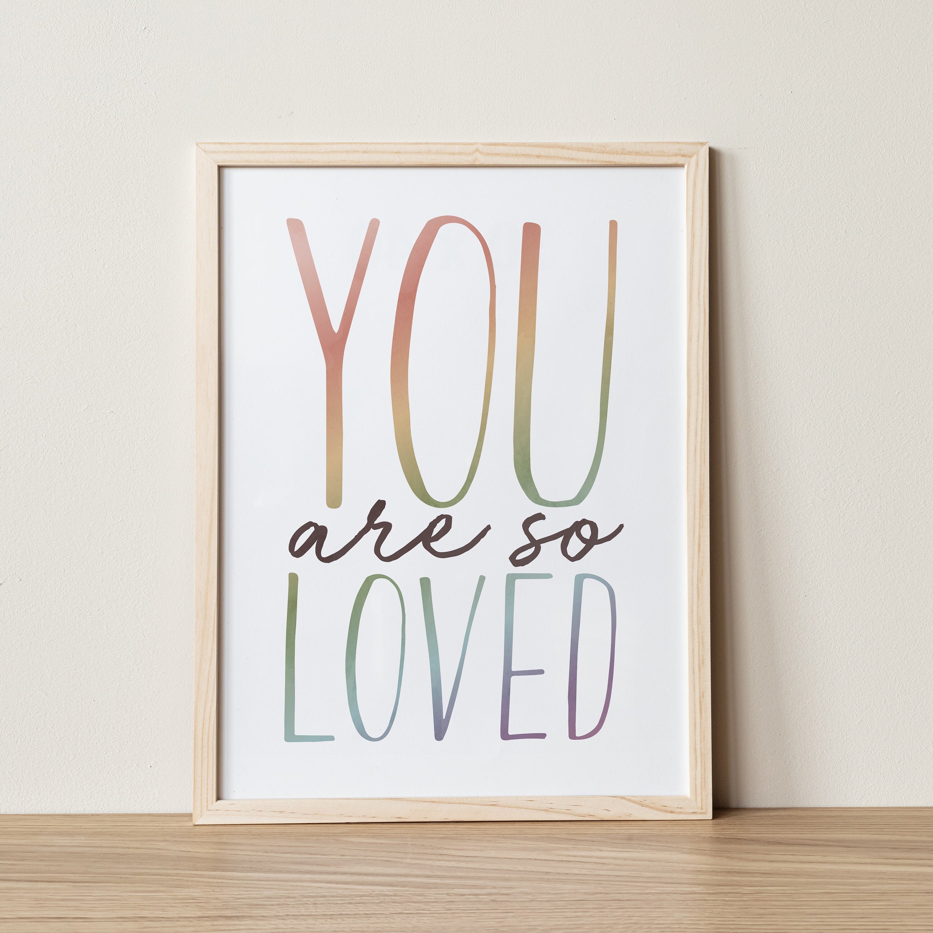 You Are so Loved Nursery Quote Rainbow Wall Art Play Room | Etsy