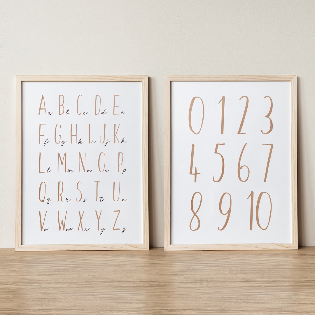 Alphabet & Numbers Poster Set: Playroom Wall Art (digital Download) - Etsy