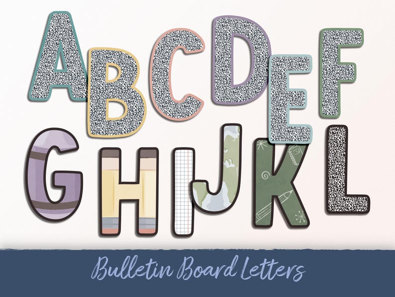 Printable Bulletin Board Letters: Composition Notebook Theme (digital ...
