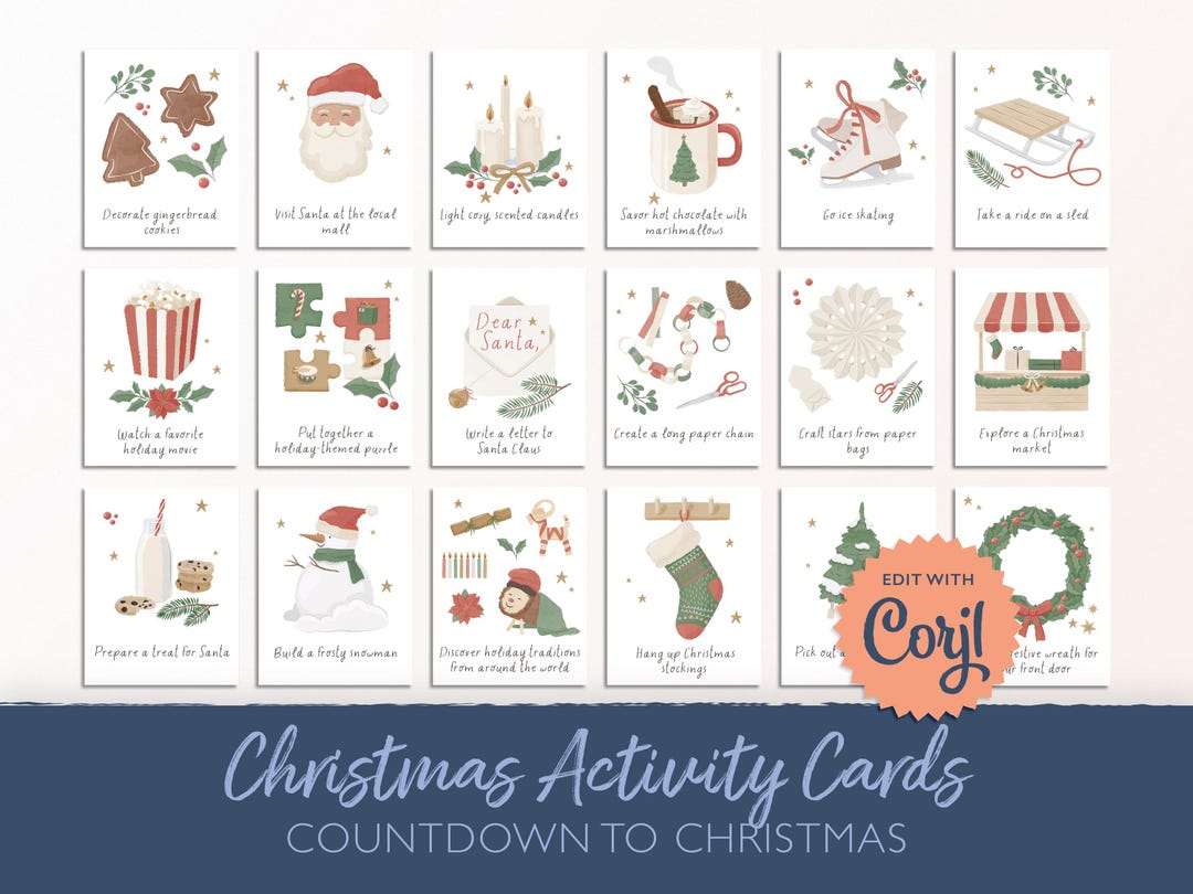 42 Advent Calendar Activity Cards: Christmas Countdown for Kids ...
