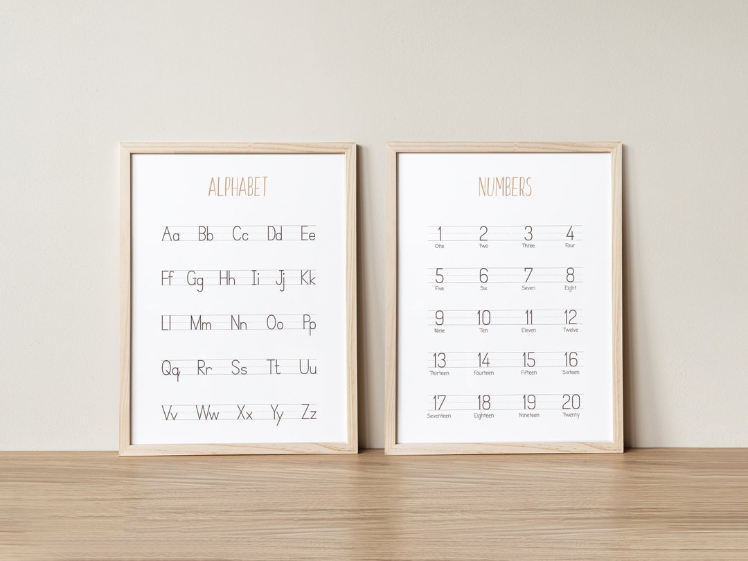 Alphabet & Numbers Poster Set: Montessori Educational Prints (digital ...