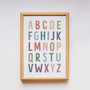 Rainbow Alphabet & Numbers Poster, ABC Print, 2 Piece Wall Art ...