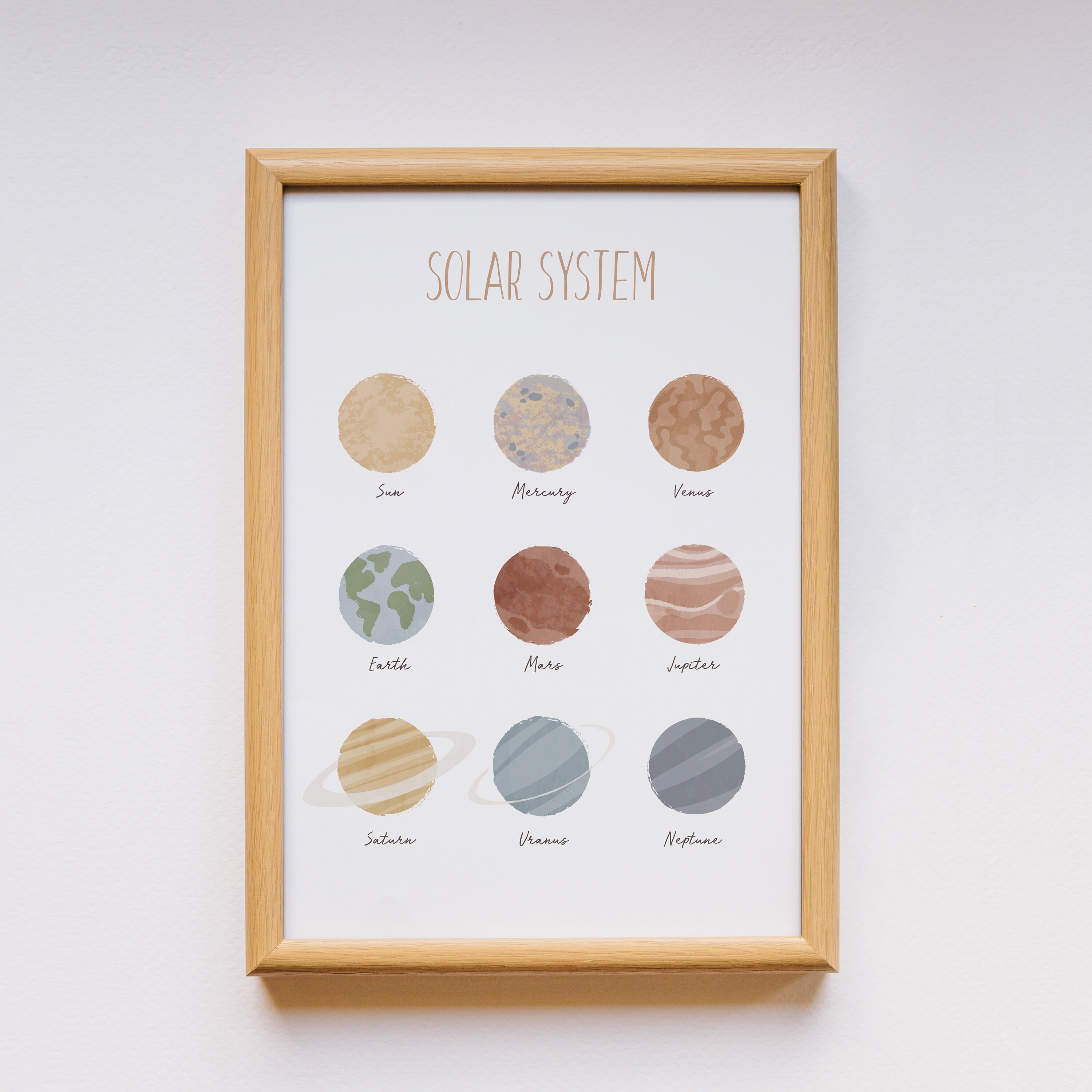 Solar System Poster Boho Print Space Poster Homeschool | Etsy