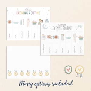 Editable Evening Routine Chart Planning Toddler Bedtime - Etsy