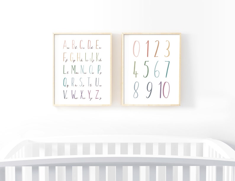 Rainbow Colors Alphabet Poster Educational Posters ABC - Etsy