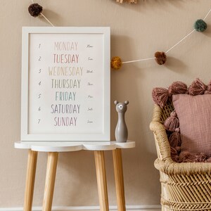 Days of the Week Print, Educational Posters, Classroom Decor, Playroom ...
