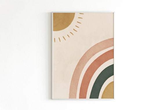 Boho Rainbow Print Playroom Wall Art Nursery Printable Wall | Etsy