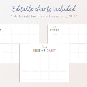 Editable Kids Routine Chart, Daily Routine Cards, Daily Rhythm, Chore ...