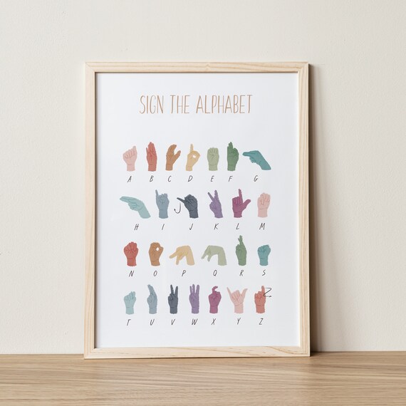 Wall Decor American Sign Language Educational Posters Homeschool ...