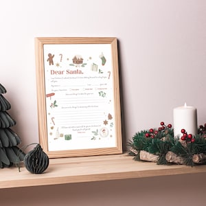 Kids' Christmas Wish List: Dear Santa Letter Template (digital Download ...