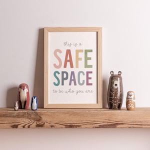 Safe Space, Calming Corner, Educational Poster, Counselor Art, Therapy ...