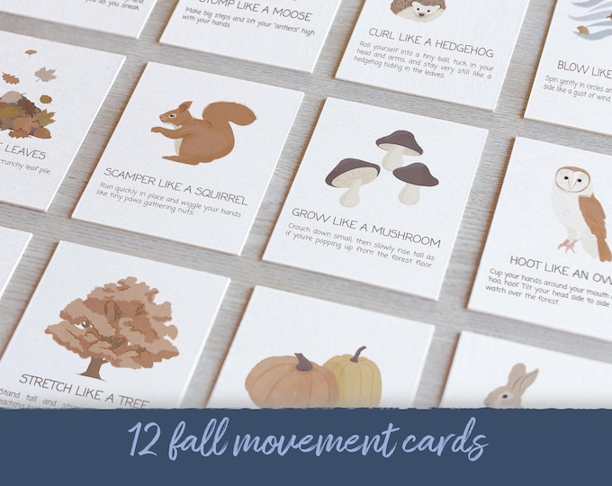 Fall Movement Cards, Thanksgiving Games, Favors, Flash Cards ...