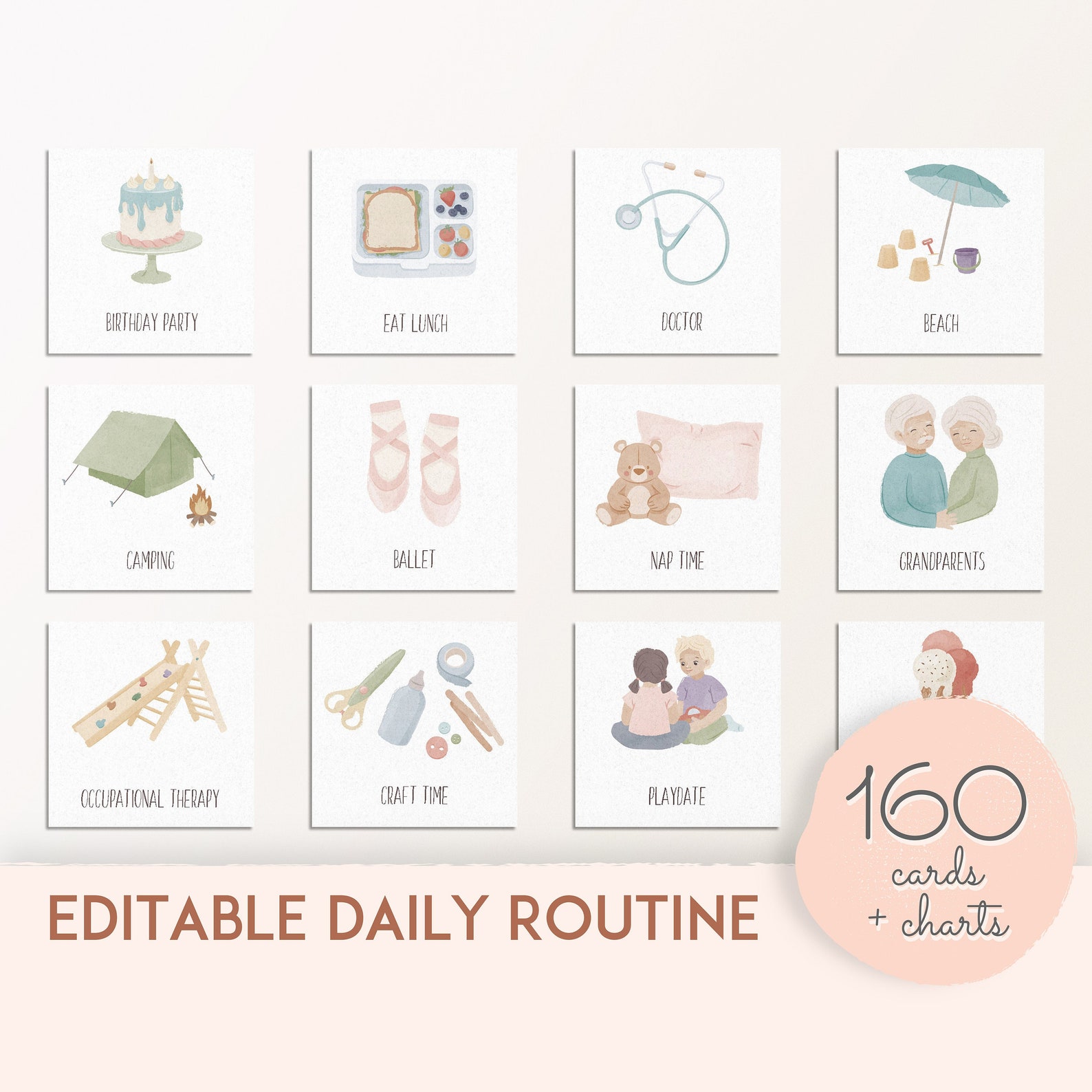 Editable Kids Routine Chart Daily Schedule Chore Chart for - Etsy