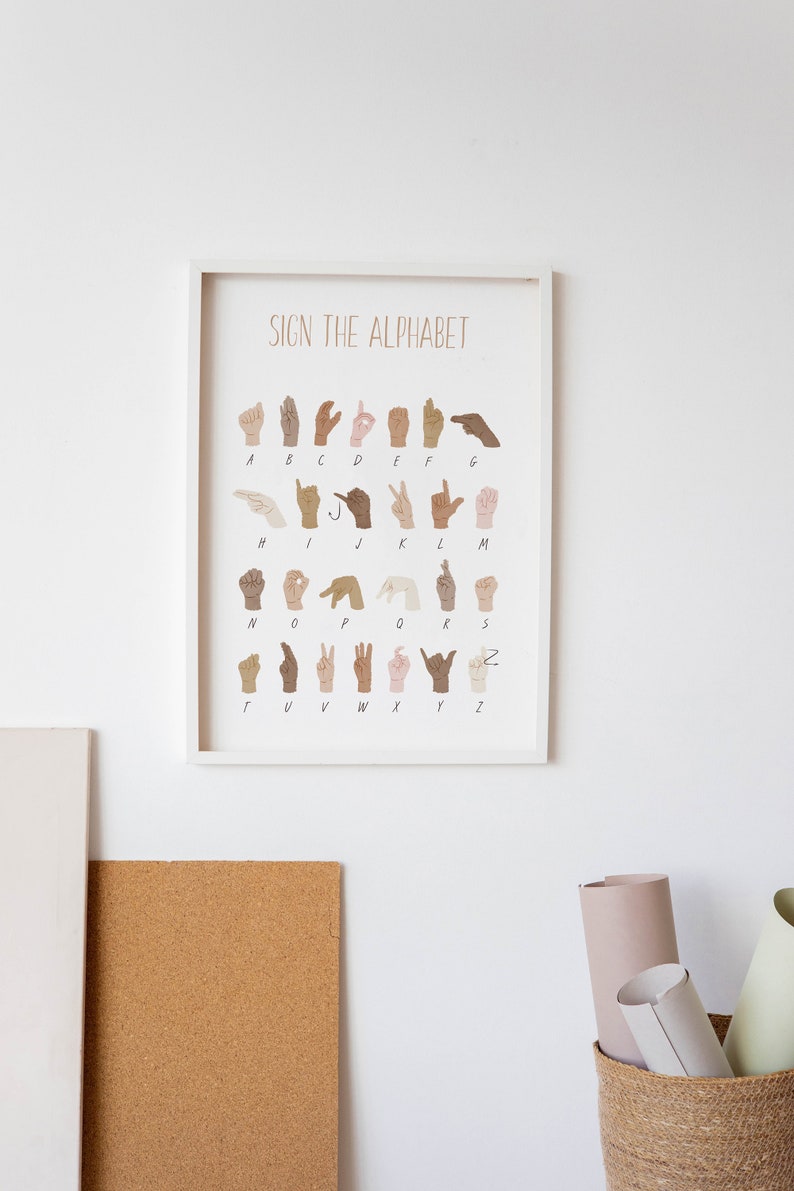 ASL American Sign Language Alphabet Poster Educational | Etsy