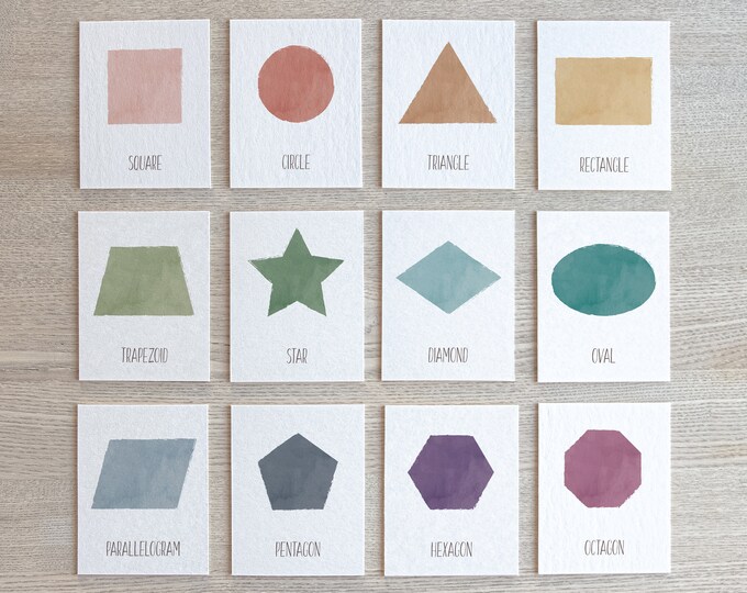 Colorful Shapes Printable Flashcards Instant Download 3-D Shapes Basic ...