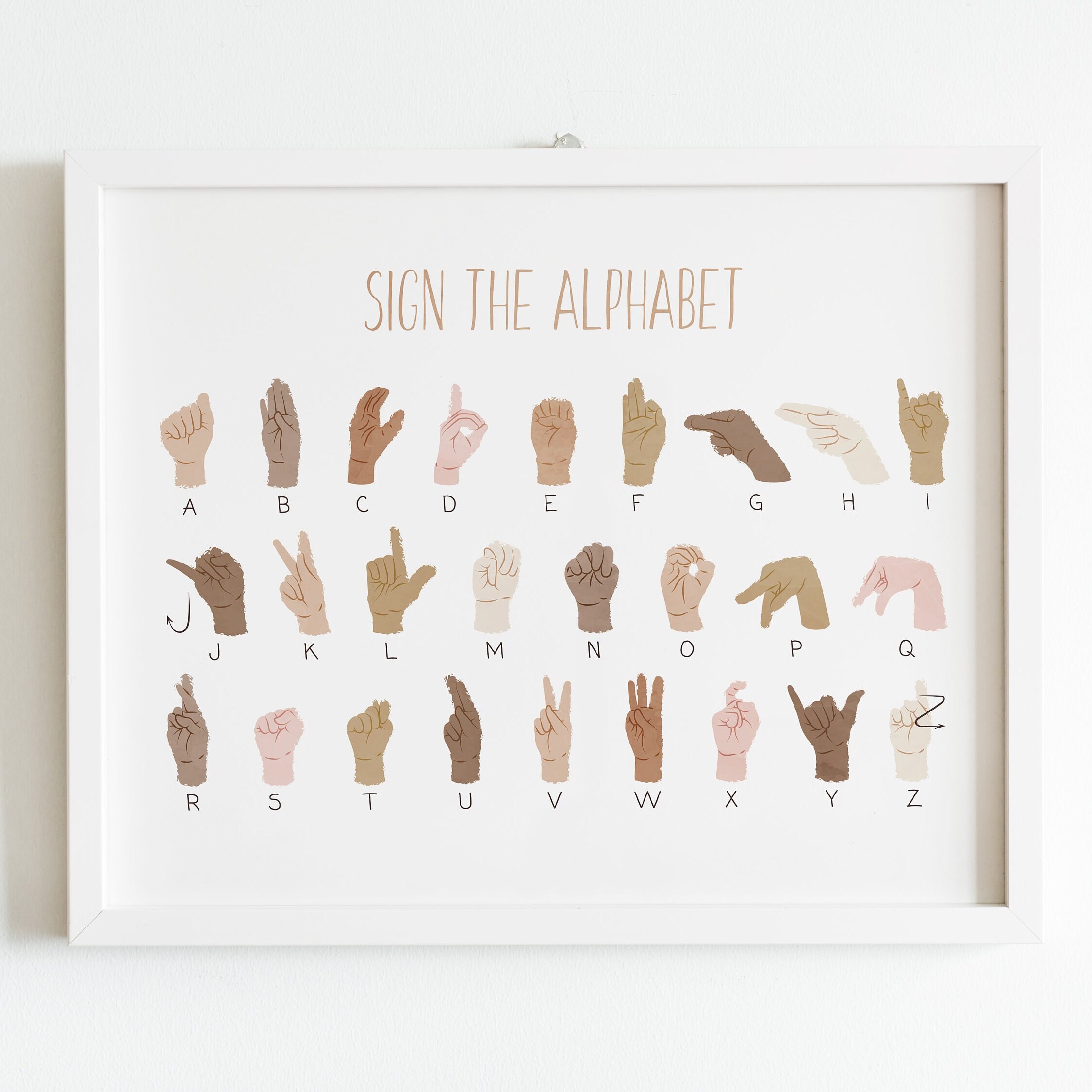 ASL Alphabet Art Print: Boho Classroom Decor (digital Download) - Etsy