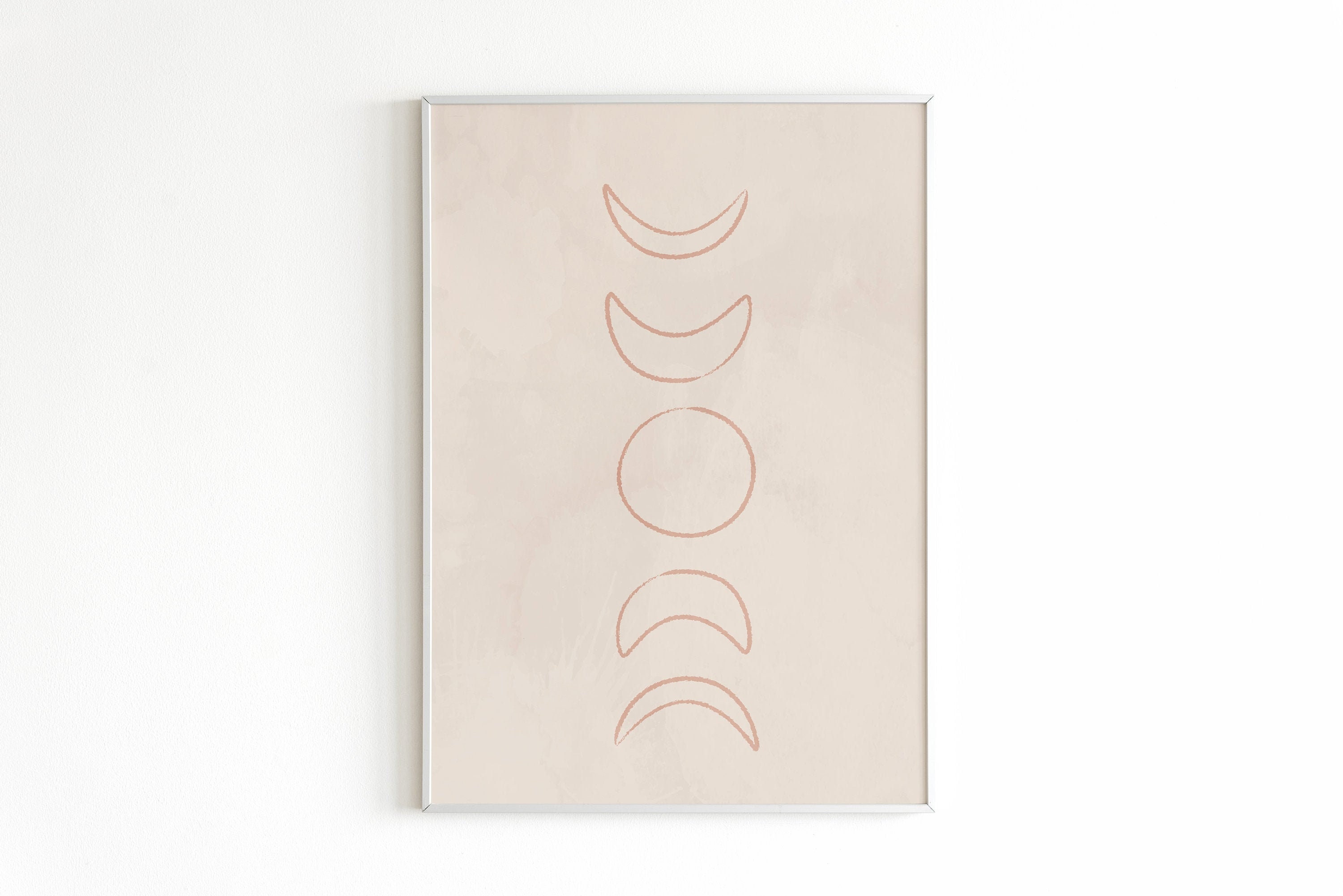 Moon Phases Poster Full Moon Print Fine Line Art Phases of - Etsy