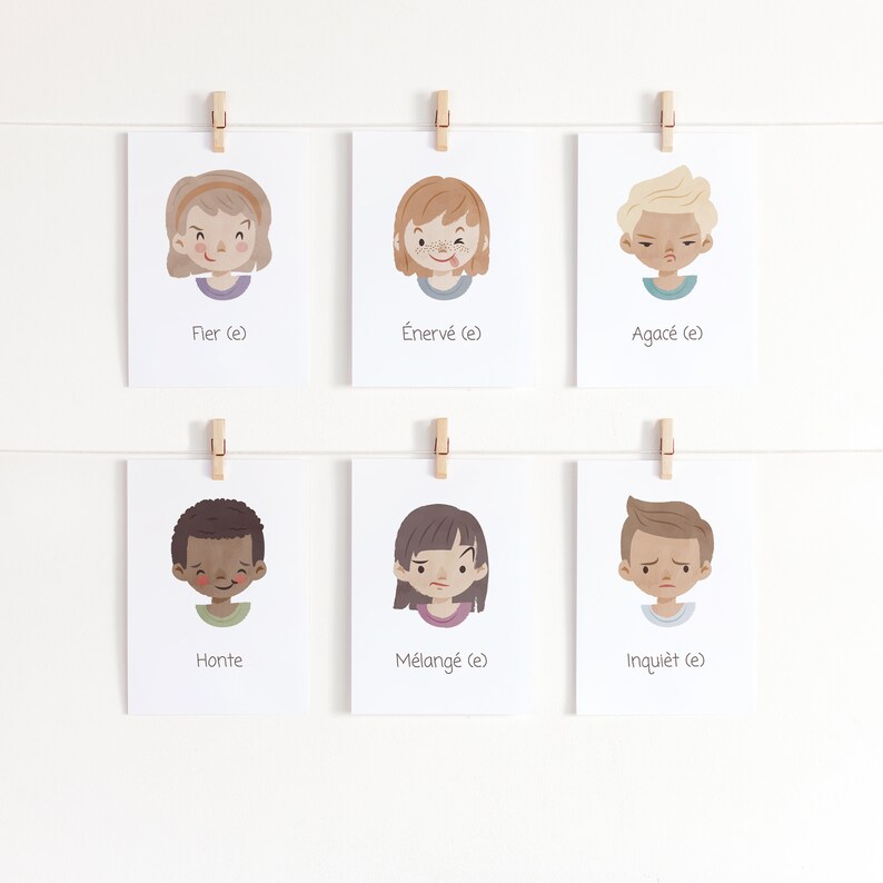French Flashcards Emotion Flashcards Feelings Flash Cards - Etsy