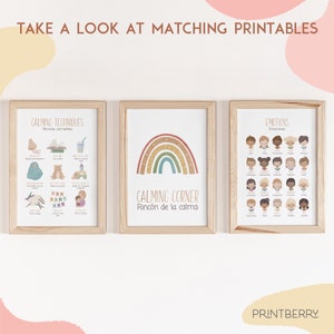 English to Spanish Calming Corner, Calm Down Zone, Educational Posters ...