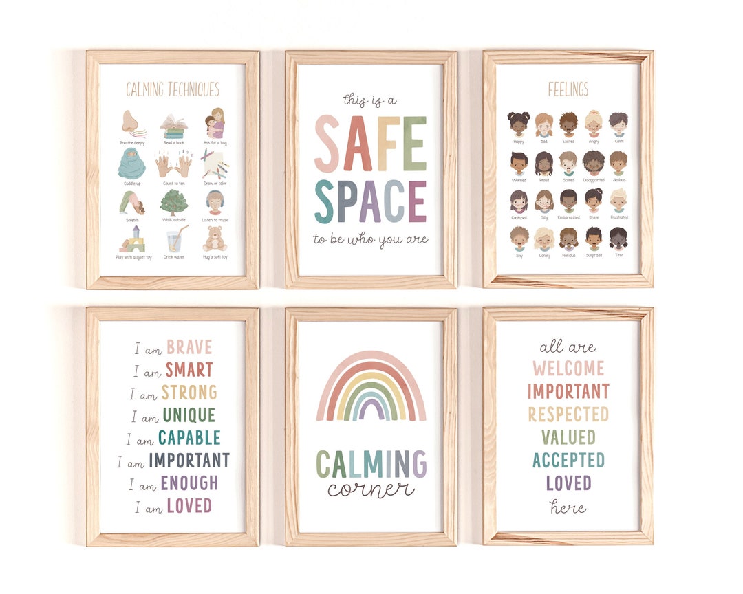 Boho Calming Corner Posters: Feelings Chart, Safe Space Decor (digital ...