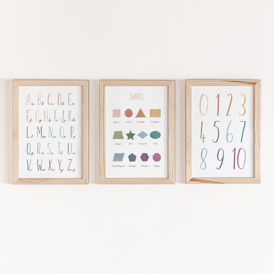 Rainbow Colors Alphabet Poster, Educational Posters, ABC Poster ...