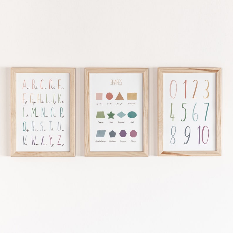 Rainbow Colors Alphabet Poster Educational Posters ABC - Etsy