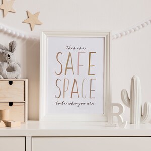 Safe Space Wall Art, Educational Posters, Kids Room Decor, Equality ...