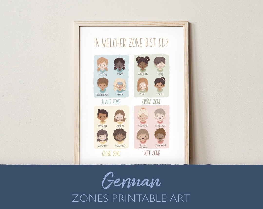 German Zones of Regulation Poster: Calm Corner Art (digital Download ...