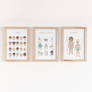 Set of 12 Educational Posters, Boho Classroom Decor, Playroom Wall Art ...