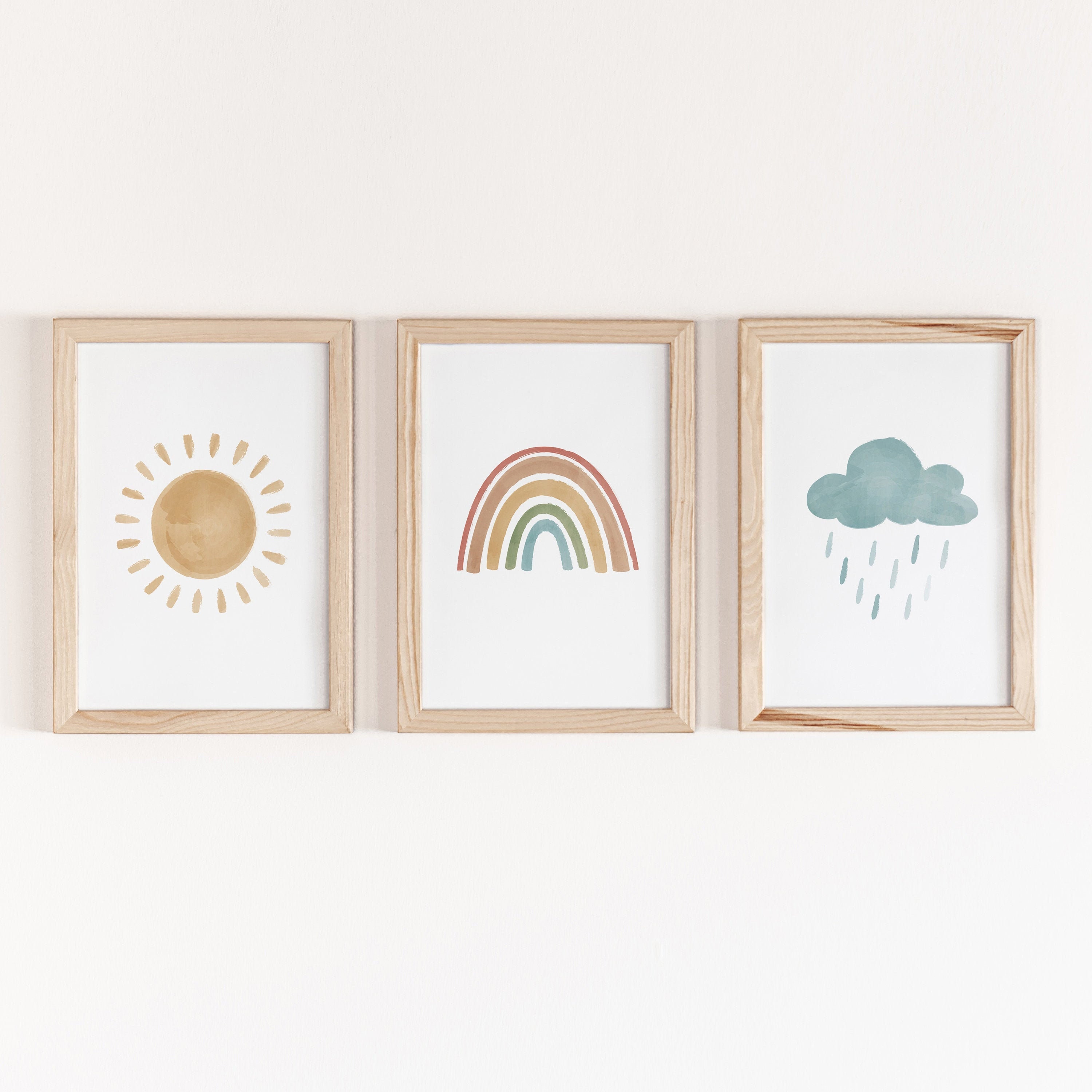 Sun Cloud Rainbow Boho Nursery Printable Wall Art Gallery | Etsy