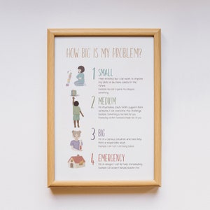 How Big is My Problem, Size of the Problem Poster, Feelings Chart, Self ...