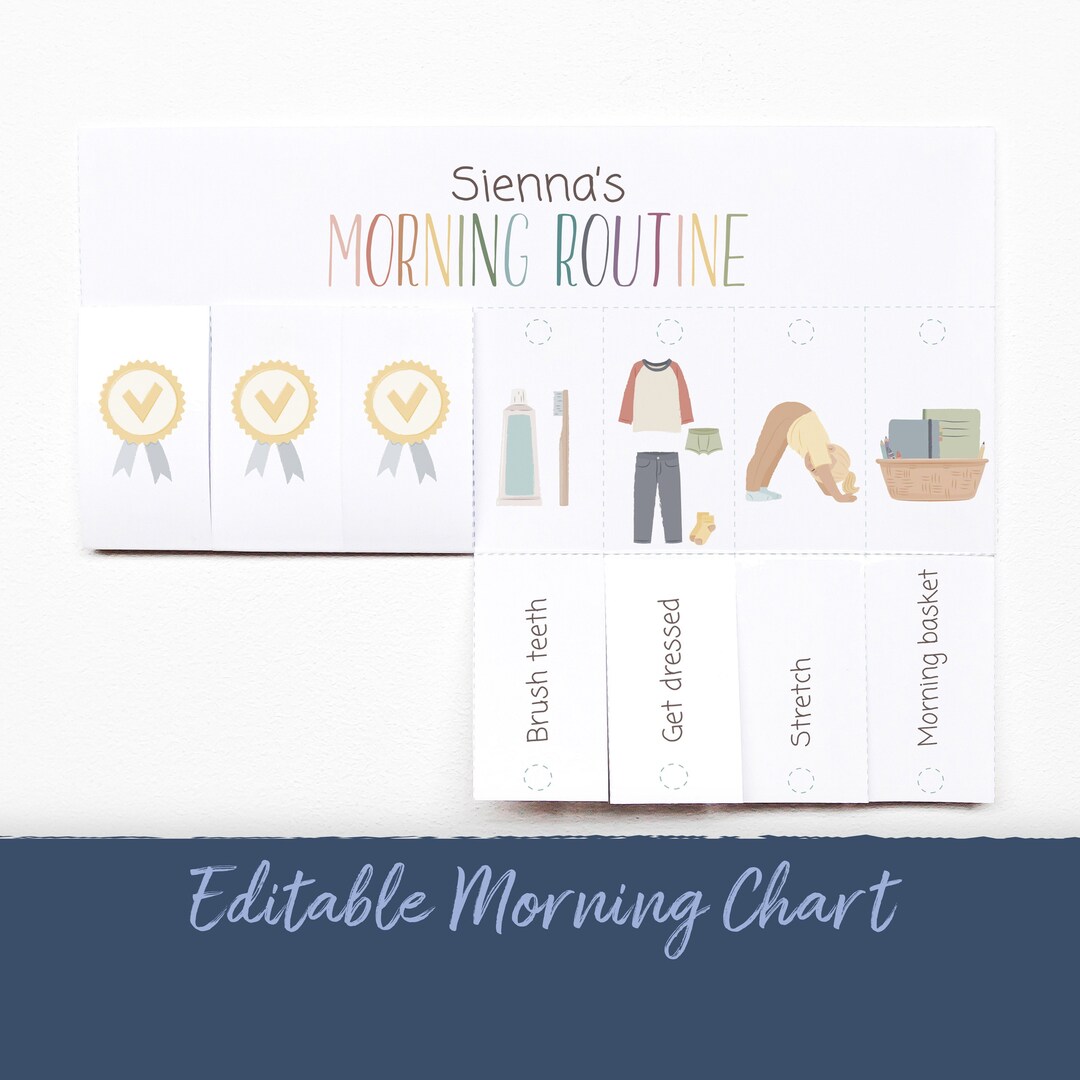 Editable Morning Routine Chart for Planning Toddler Routine - Etsy Canada