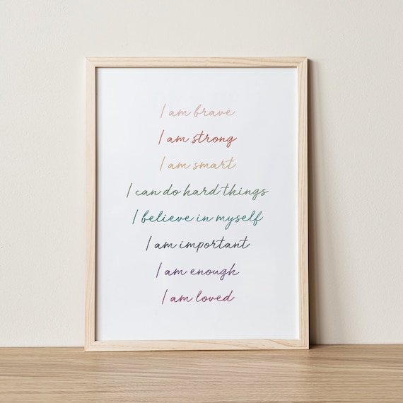 Positive Kids Affirmations Affirmation Wall Art Educational | Etsy