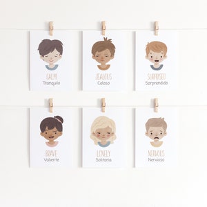 English to Spanish Emotions Flashcards, Feelings Flash Cards ...