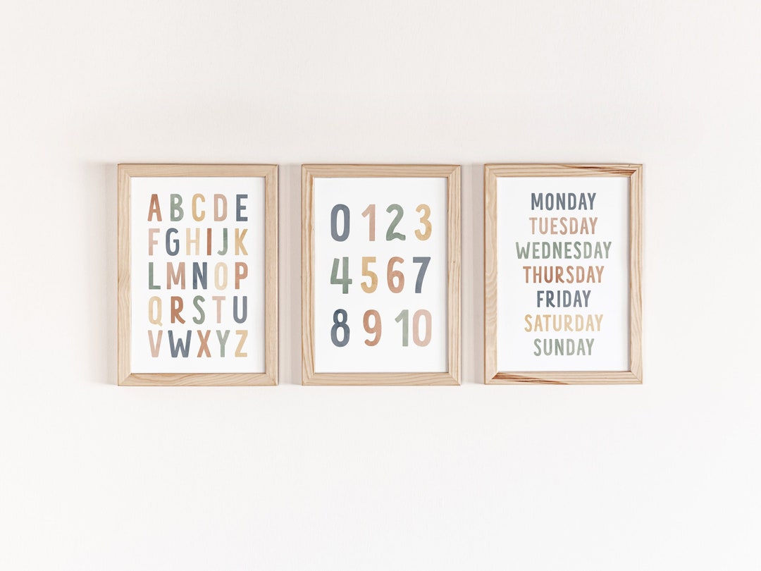 Alphabet & Numbers Poster Set: Pastel Nursery Decor (PRINTABLE) - Etsy