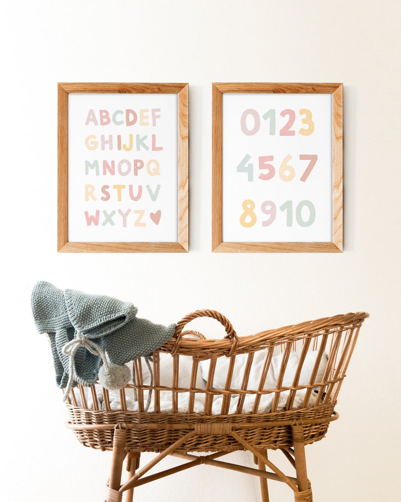 Abc Poster Alphabet Poster Playroom Wall Art Pastel - Etsy