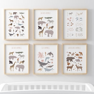 Set of 6 Educational Posters, Animal Alphabet, ABC Poster, Classroom ...