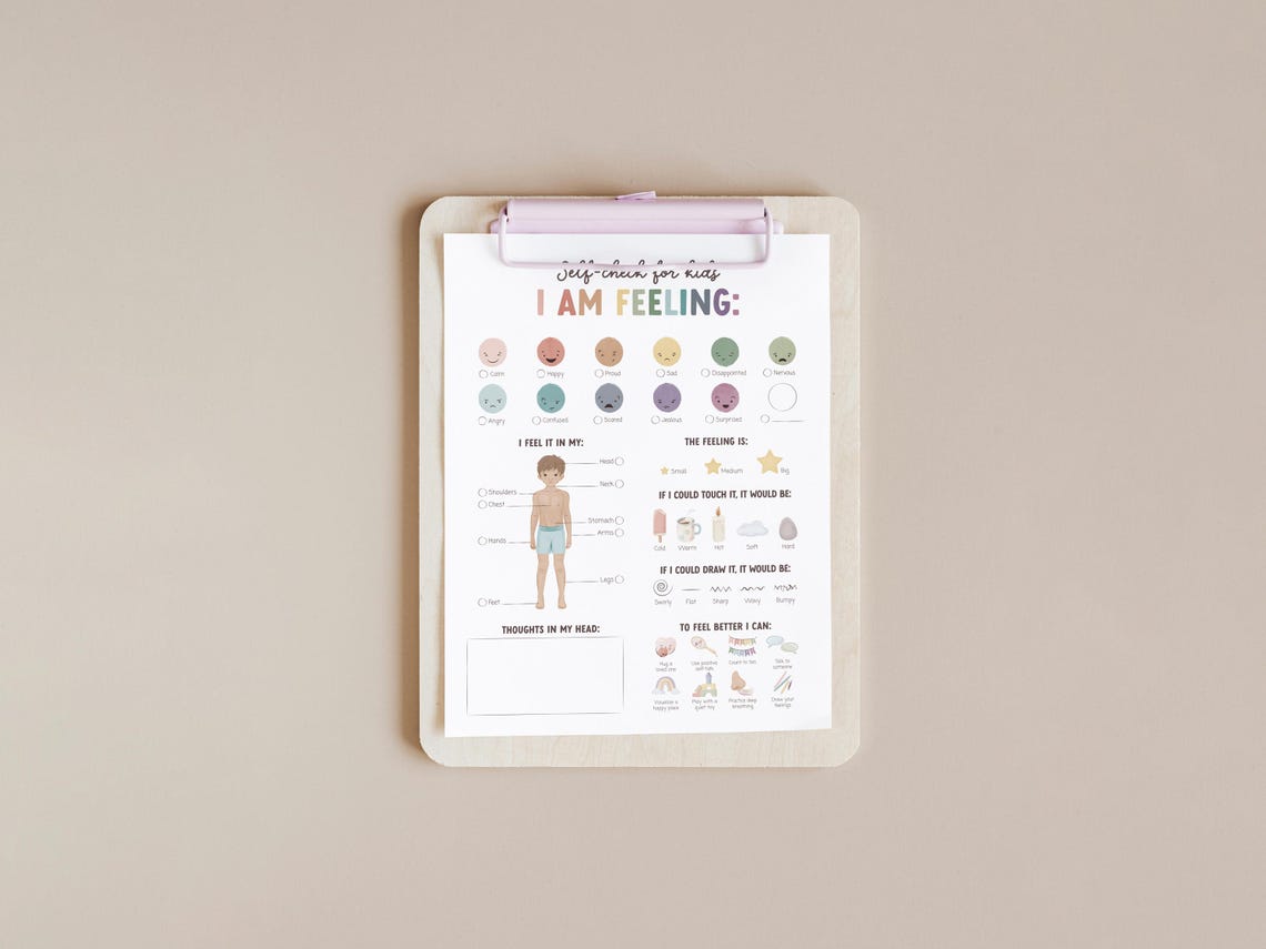 Feelings Check-in Worksheet for Kids: SEL Coping Skills (digital ...