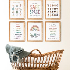 Set of 6 Calming Corner Posters, Calming Strategies, Feelings Poster ...