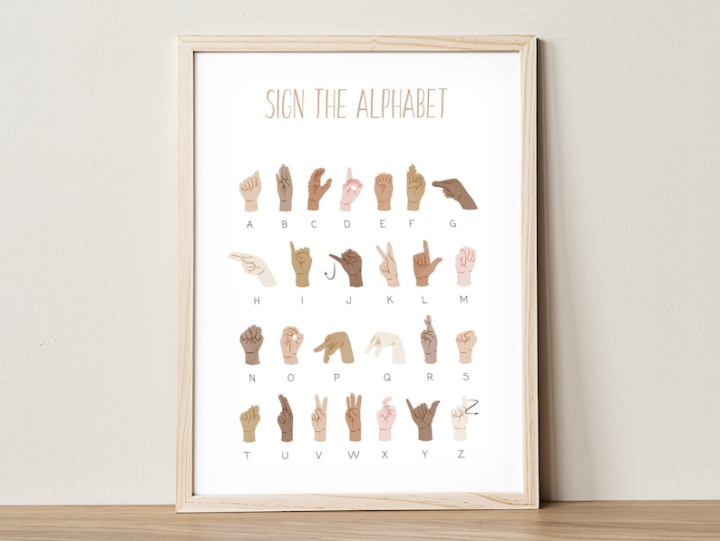 ASL Alphabet Poster: Boho Classroom Wall Art (digital Download) - Etsy