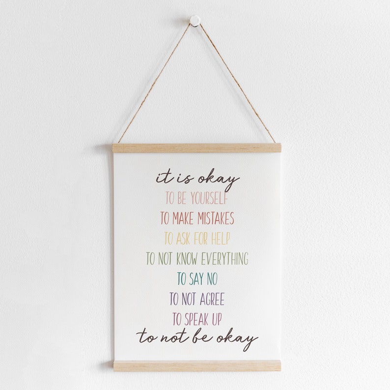 It is Okay It's OK Mental Health Poster Playroom Decor - Etsy