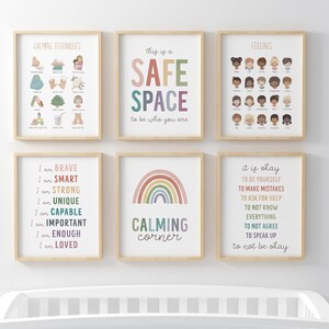 Set of 6 Calming Corner Posters, Calming Strategies, Feelings Poster ...