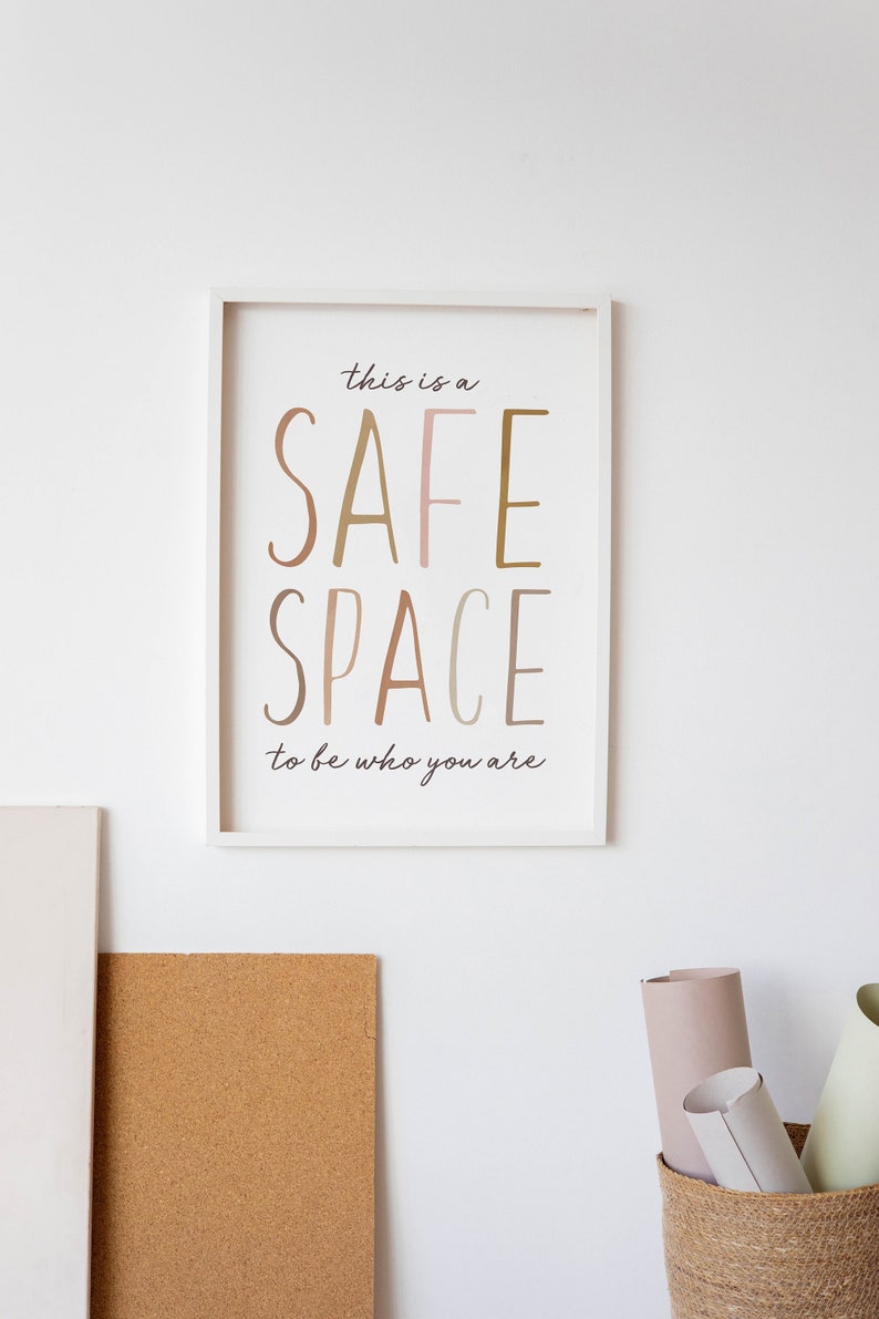 Safe Space Wall Art Educational Posters Kids Room Decor | Etsy