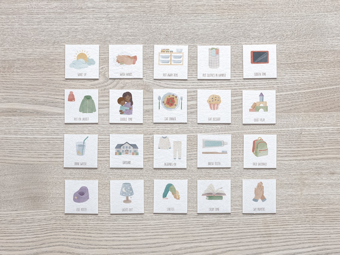Kids Routine Chart: Editable Morning & Bedtime Visual Schedule (digital ...